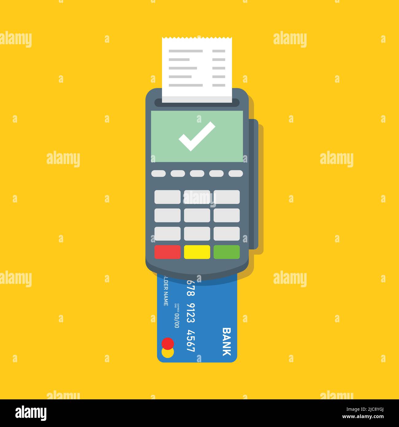 POS payment machine icon in flat style. Online payment vector ...