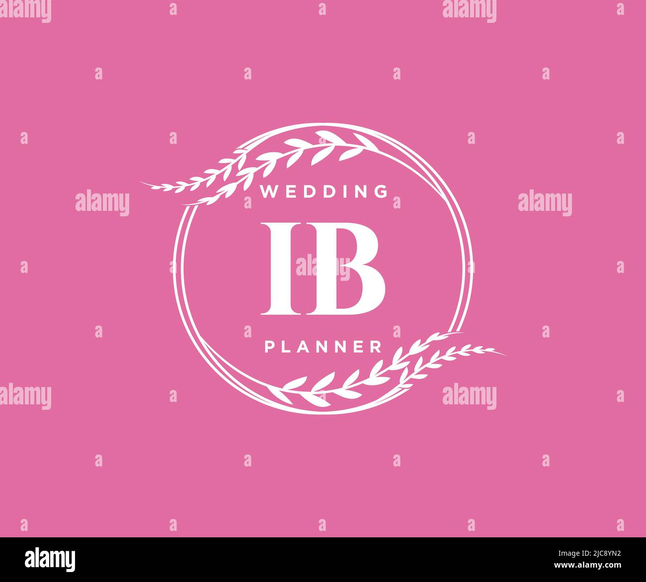 IB Initials letter Wedding monogram logos collection, hand drawn modern minimalistic and floral ...