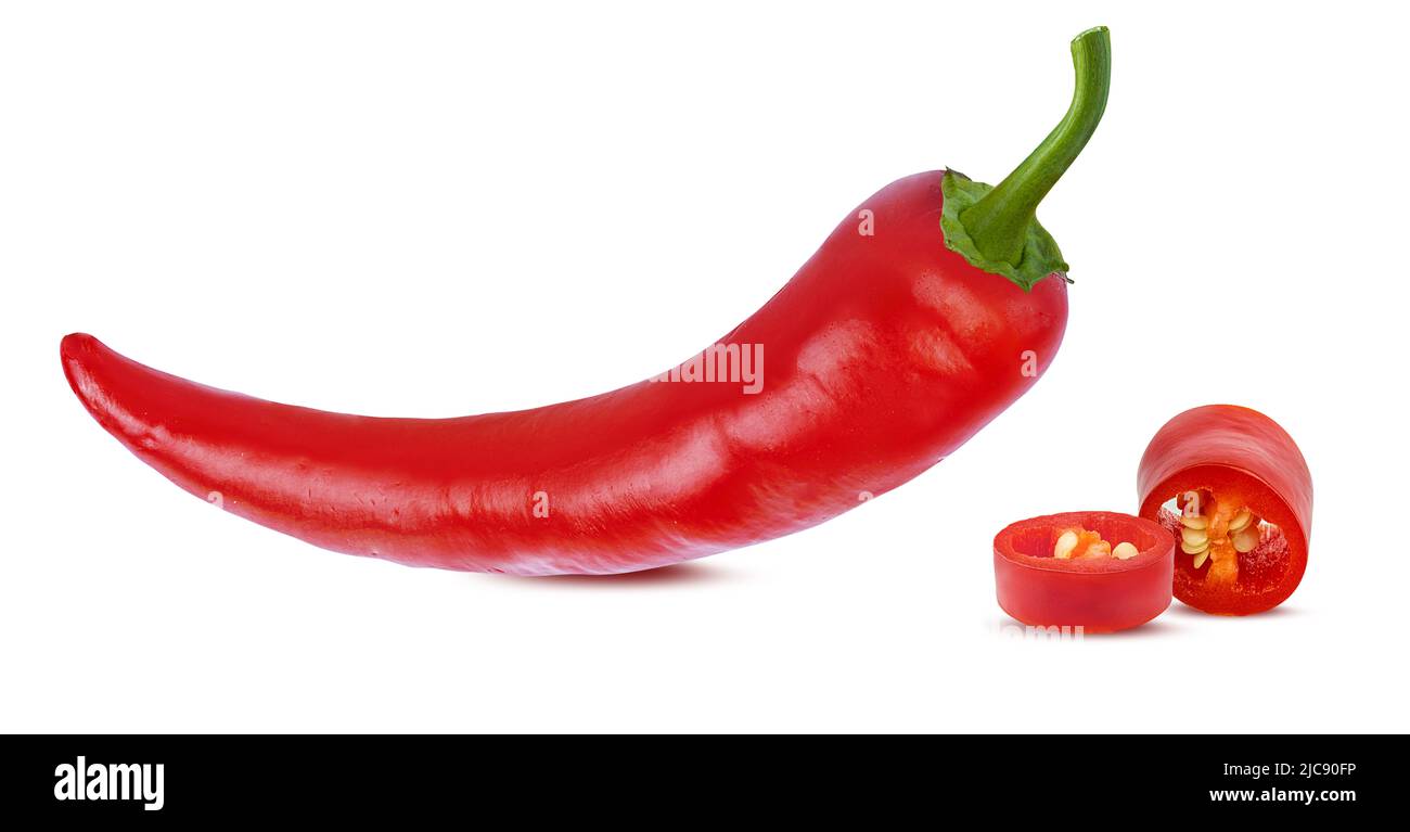 Ripe pepper chili isolated on white background Stock Photo - Alamy