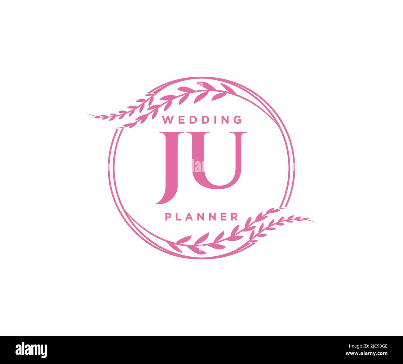 JU Initials letter Wedding monogram logos collection, hand drawn modern ...