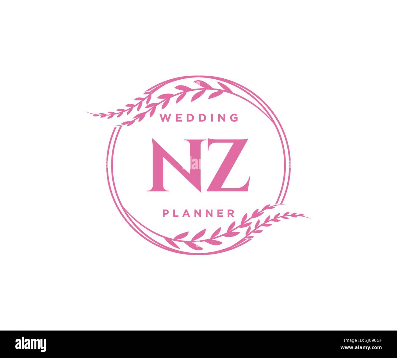 NZ Initials letter Wedding monogram logos collection, hand drawn modern ...