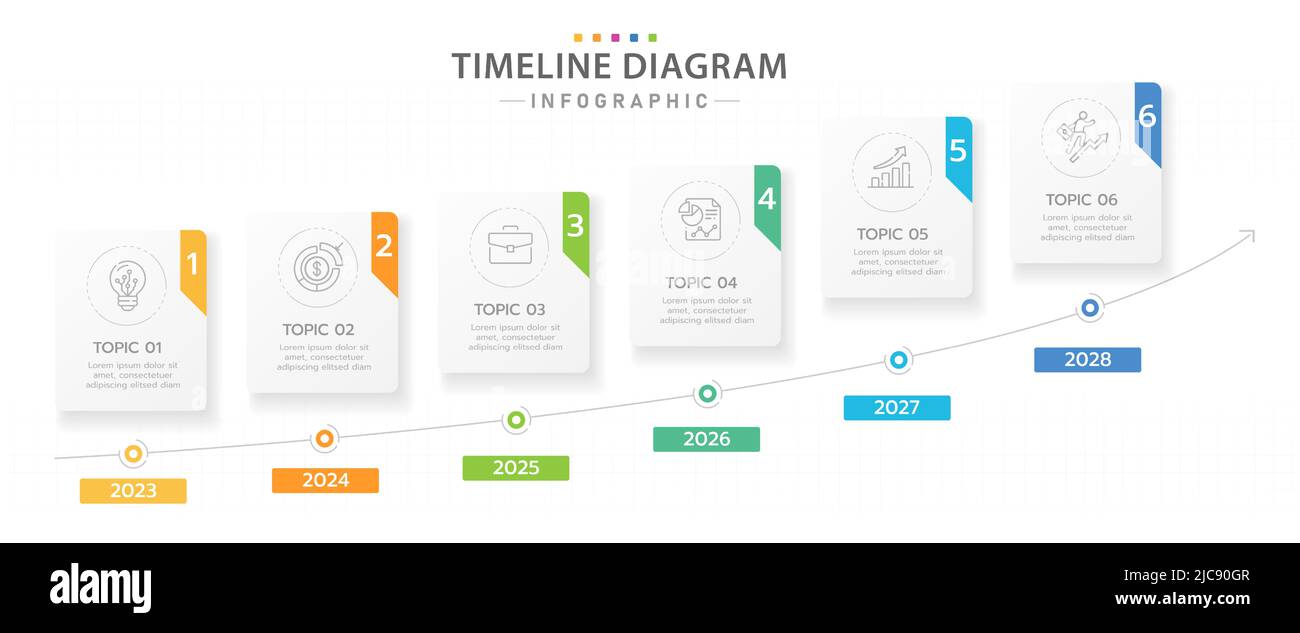 Infographic template for business. 6 Steps Timeline diagram calendar ...