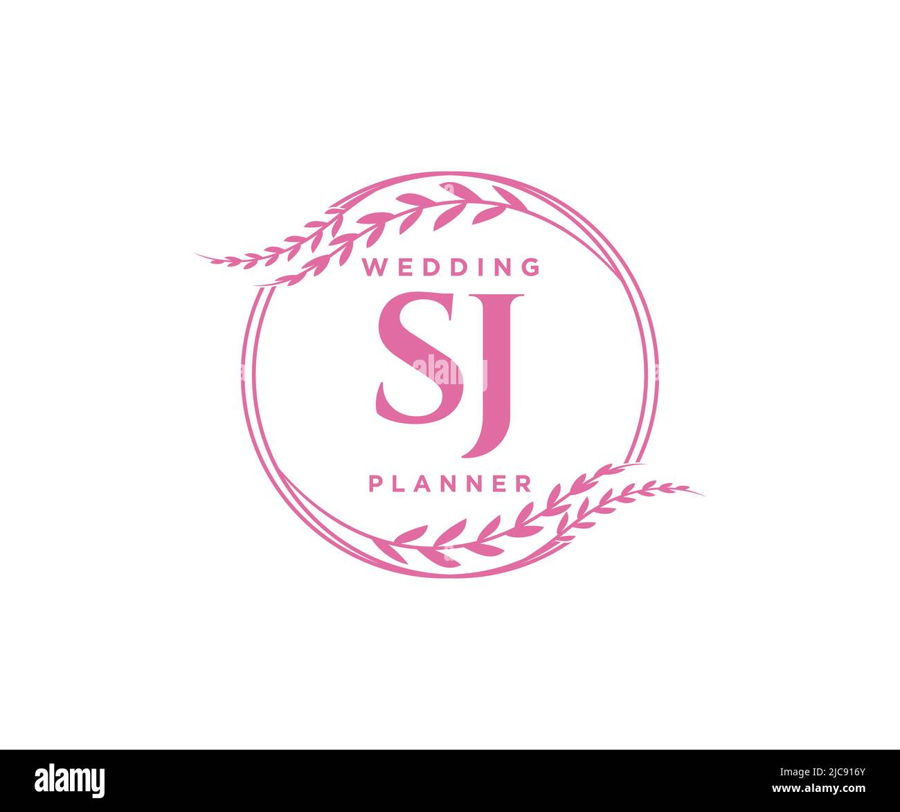 SJ Initials letter Wedding monogram logos collection, hand drawn modern ...