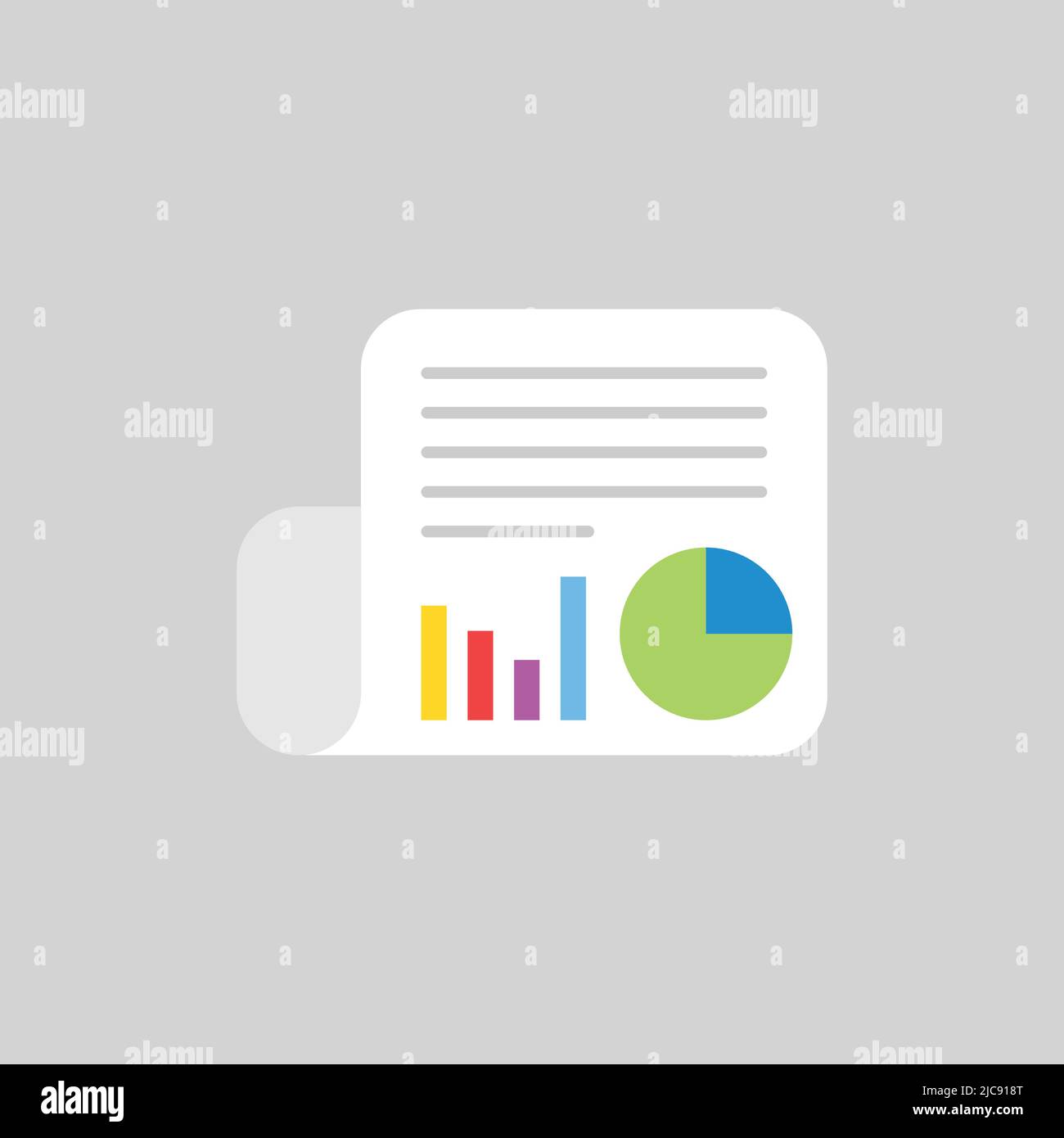 Contract document icon in flat style. Report vector illustration on ...