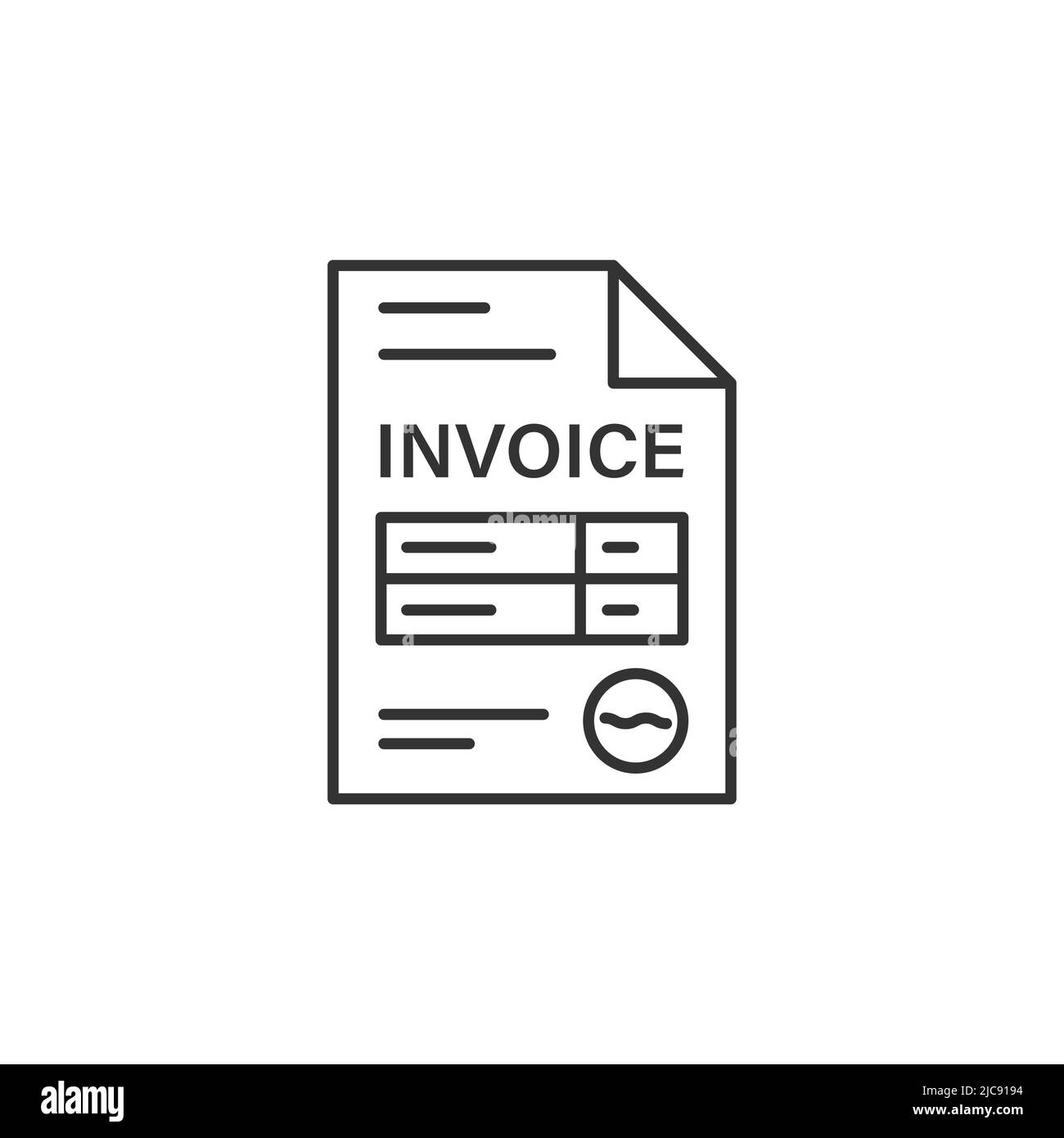 Invoice icon in flat style. Transaction document vector illustration on ...