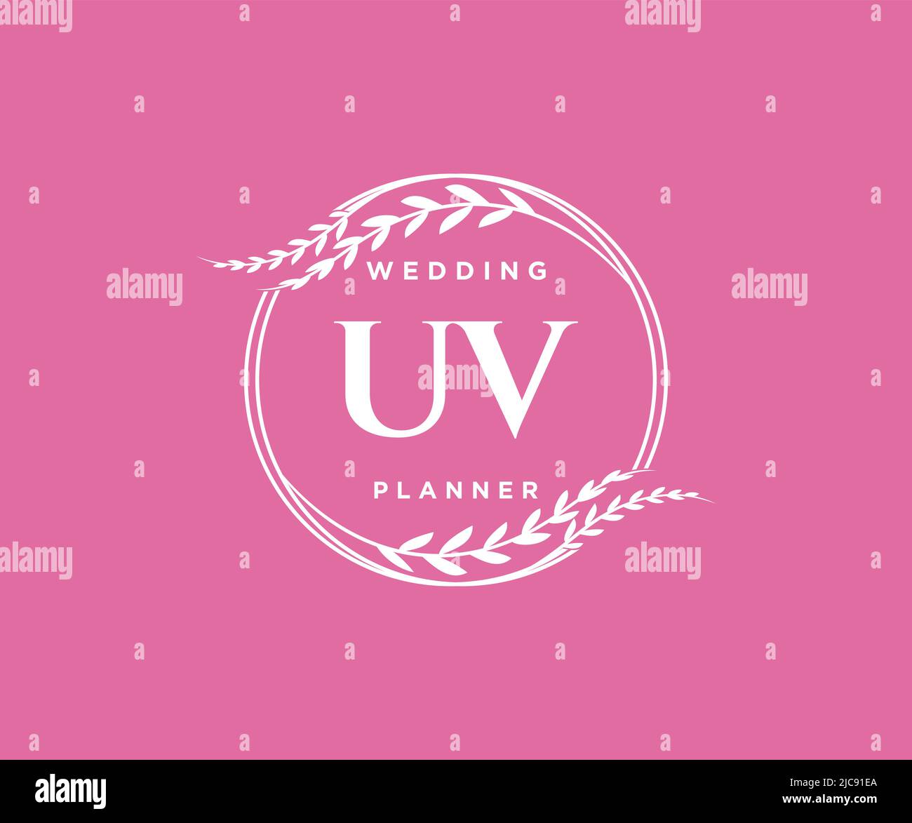 UV Initials letter Wedding monogram logos collection, hand drawn modern ...