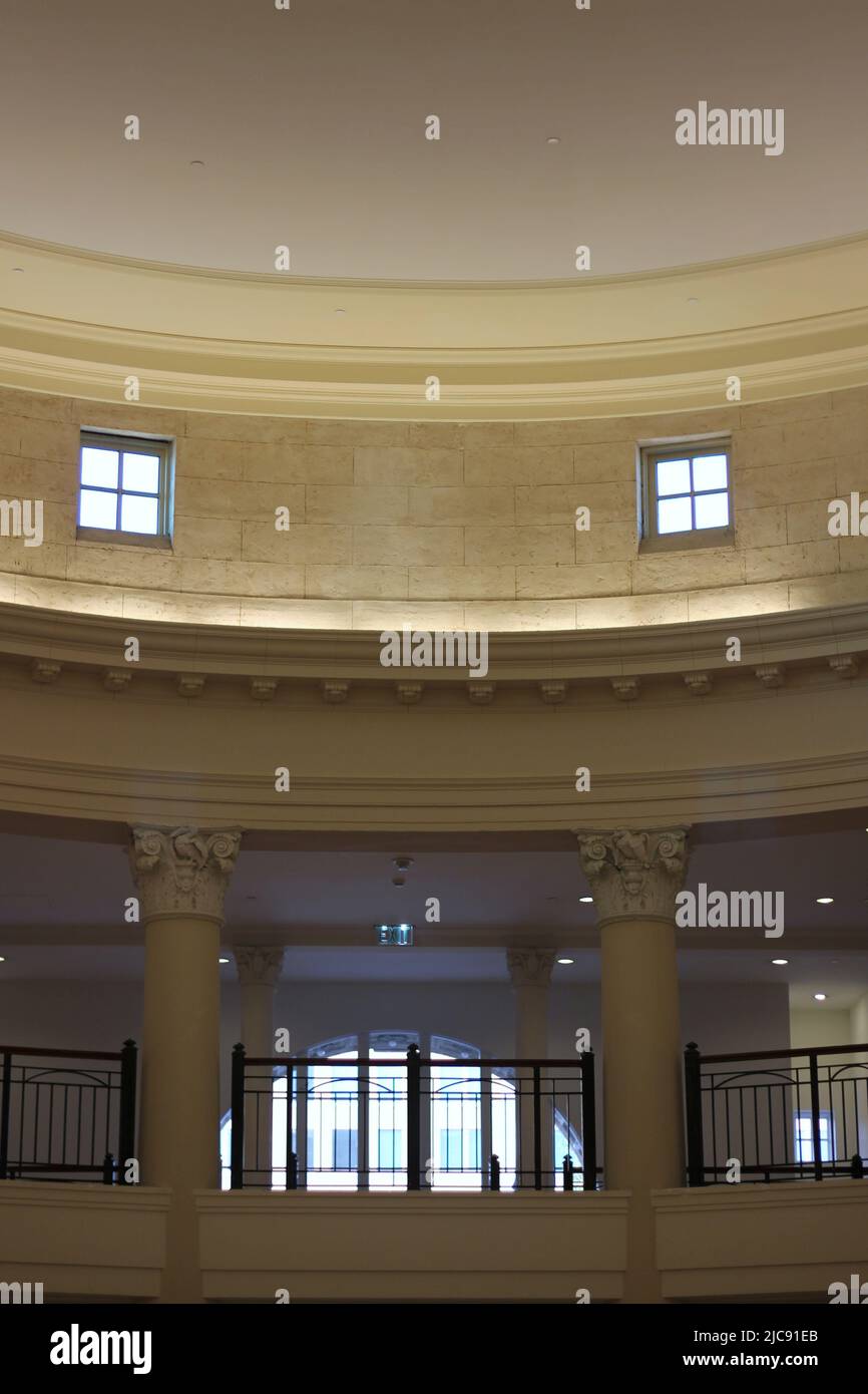 A fresh view of a sweeping lines of a classic Greek style dome and ...