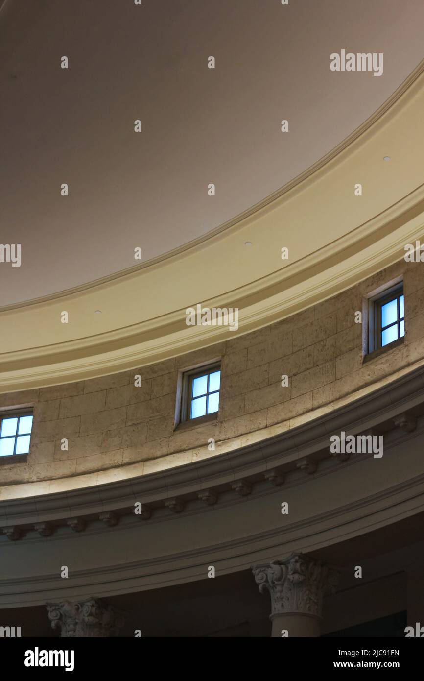 A fresh view of a sweeping lines of a classic Greek style dome and ...