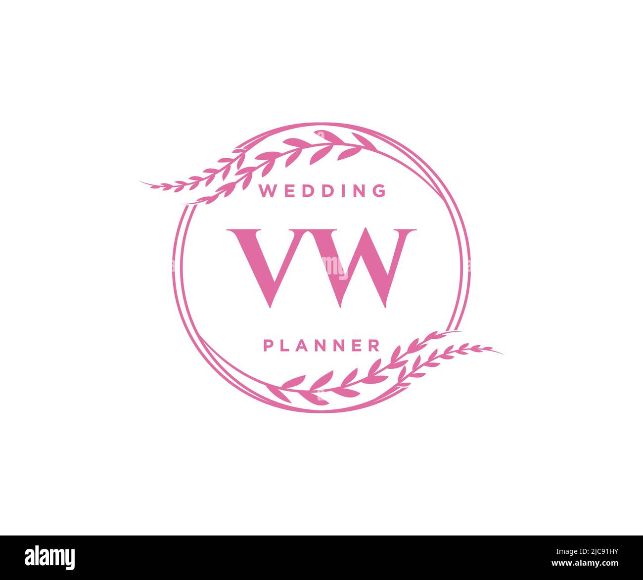 VW Initials letter Wedding monogram logos collection, hand drawn modern ...