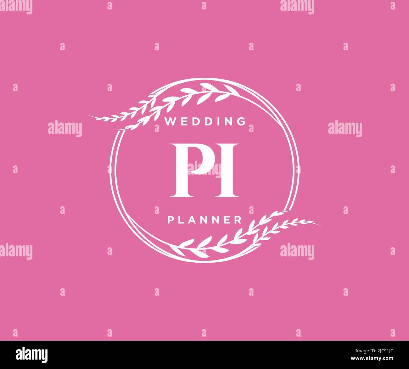 PI Initials letter Wedding monogram logos collection, hand drawn modern ...