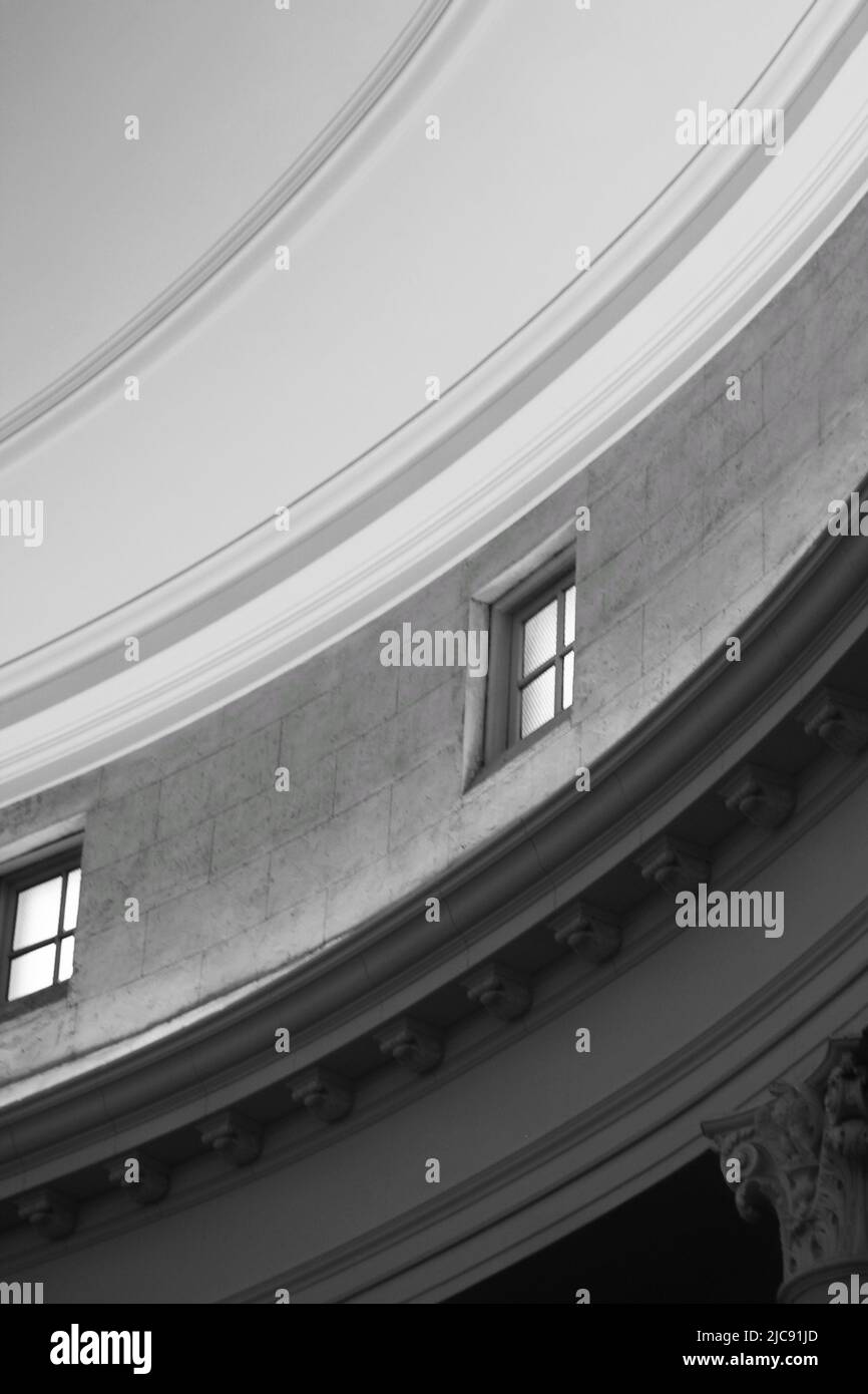 A fresh view of a sweeping lines of a classic Greek style dome and ...