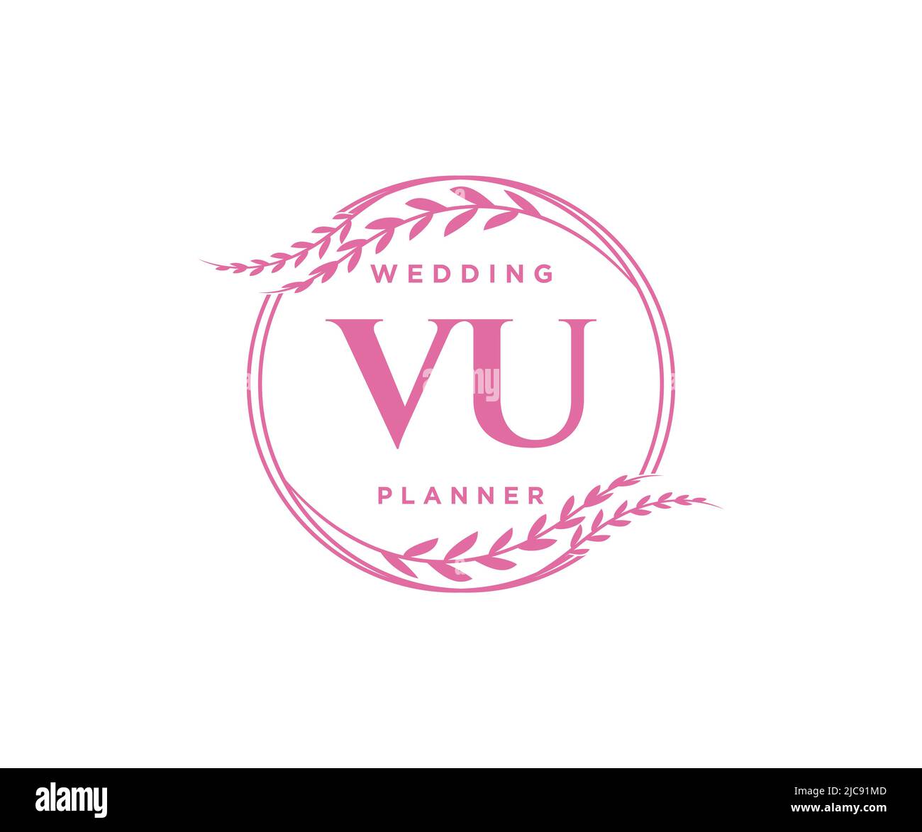 VU Initials letter Wedding monogram logos collection, hand drawn modern ...