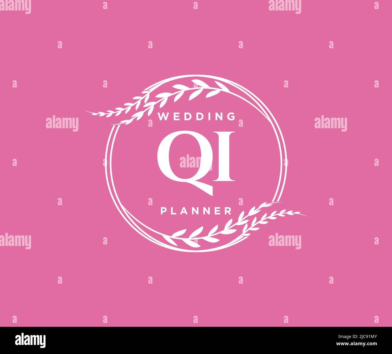 QI Initials letter Wedding monogram logos collection, hand drawn modern ...
