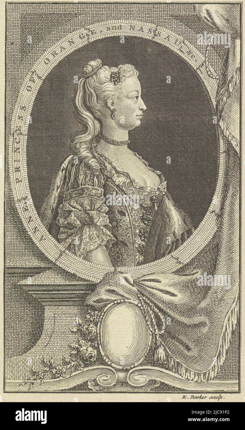 Portrait of Anna in an oval with border lettering. Portrait of Anna of ...