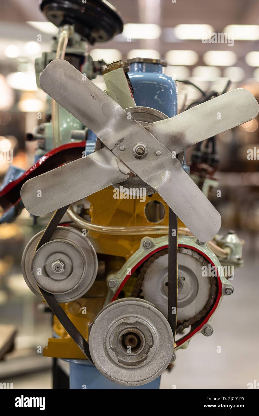 Internal Engine of a Car Painted in Various Colors Stock Photo - Alamy