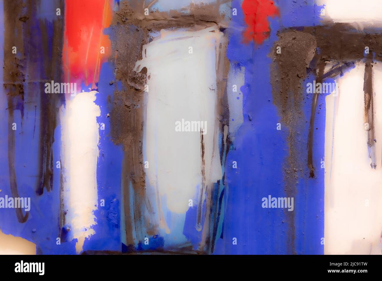 Paint on Canvas: Abstract Pattern in White, Gray, Red, Blue and Black ...