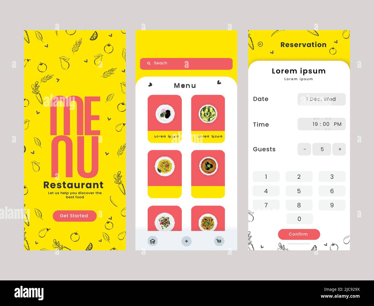 Set Of Restaurant Menu Card Template Layout On Gray Background Stock ...