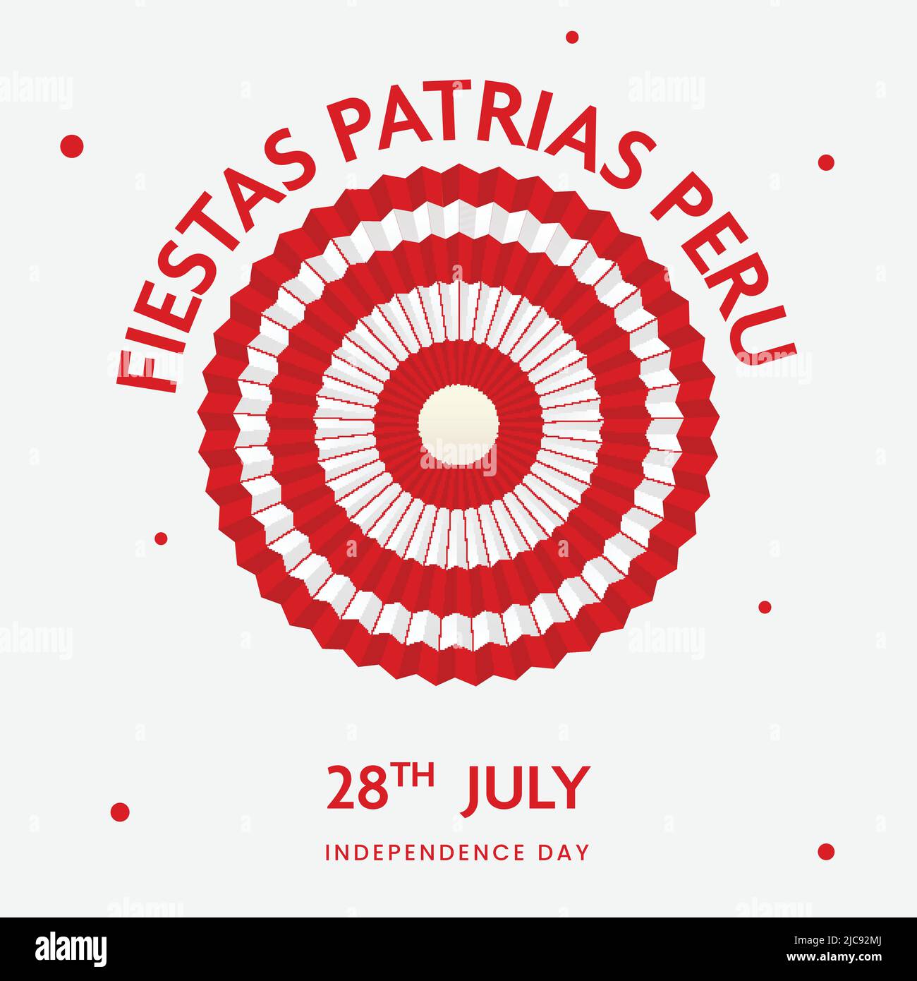 Fiestas Patrias Peru Font With Peruvian Flag Paper Badge Against White ...