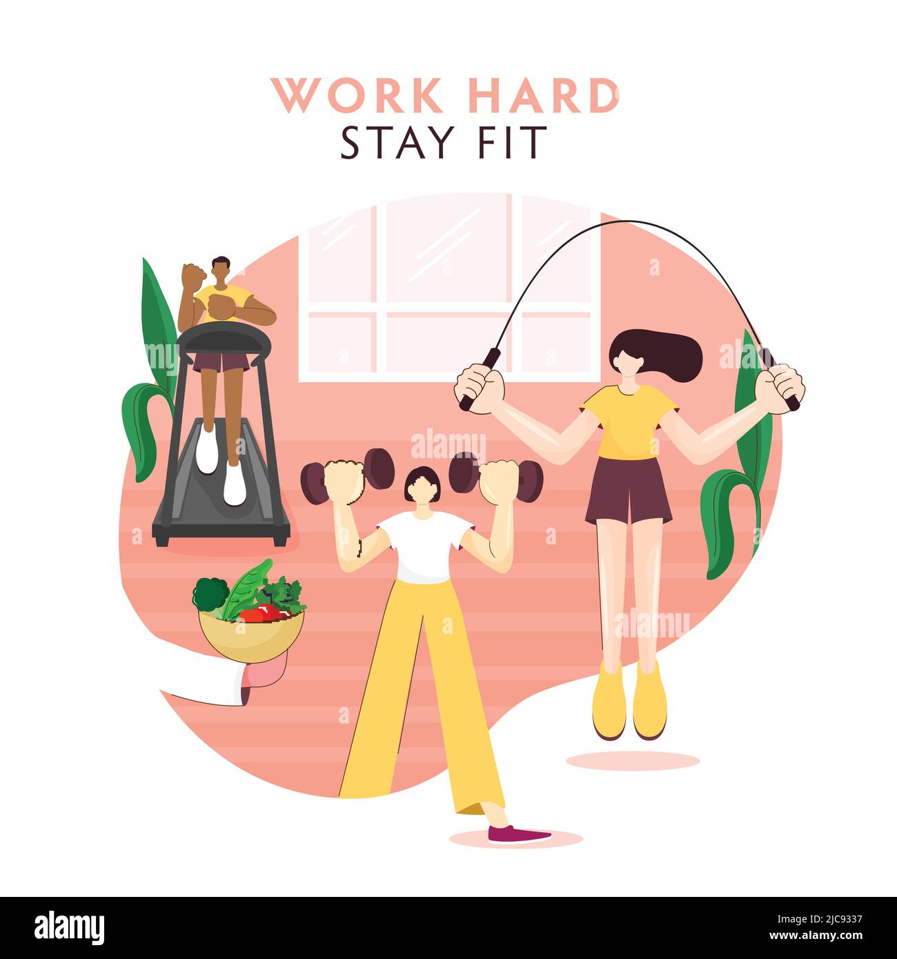 Exercising in gym Stock Vector Images - Alamy