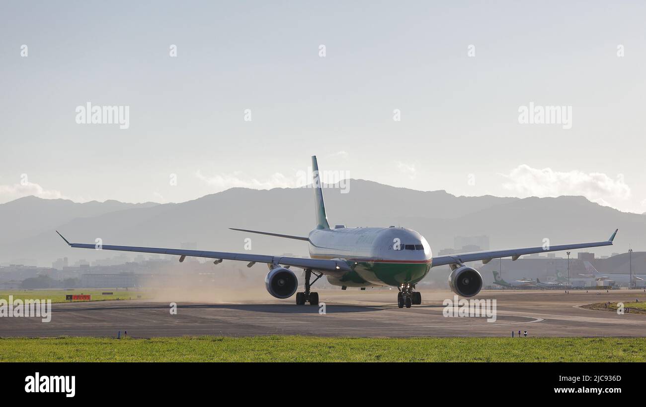 B-16335 EVA Airways Airbus A330-300 on the runway is going to take off ...