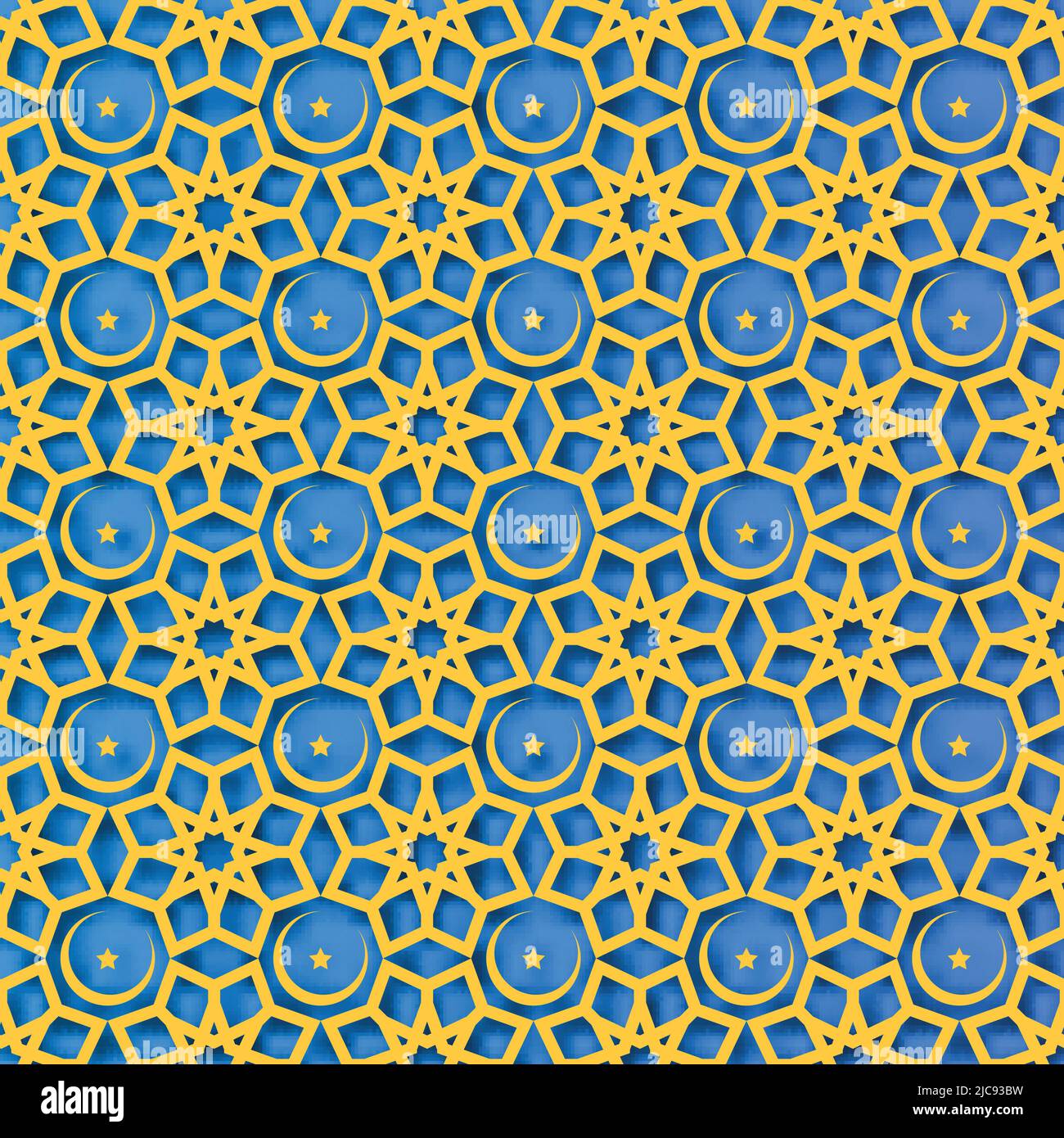 Laser Cut Islamic Seamless Pattern Background In Chrome Yellow And Blue ...