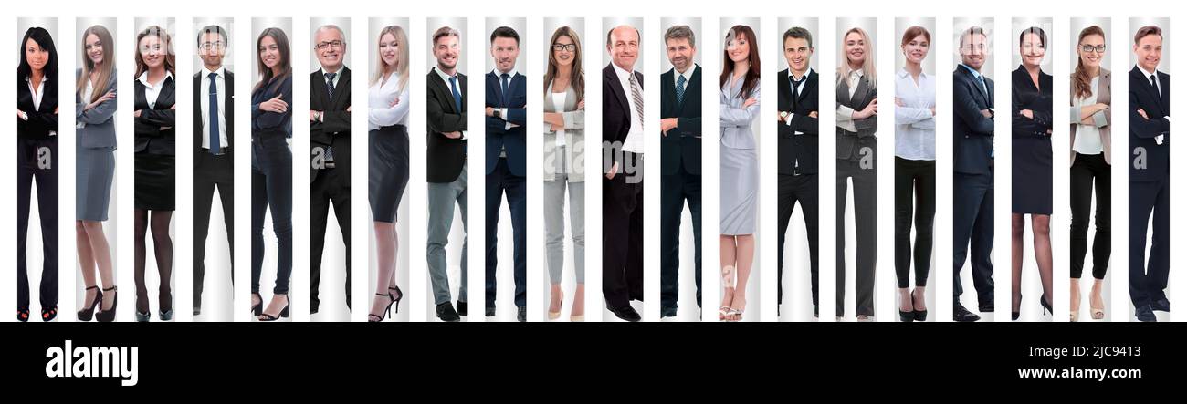 panoramic collage of groups of successful employees Stock Photo - Alamy