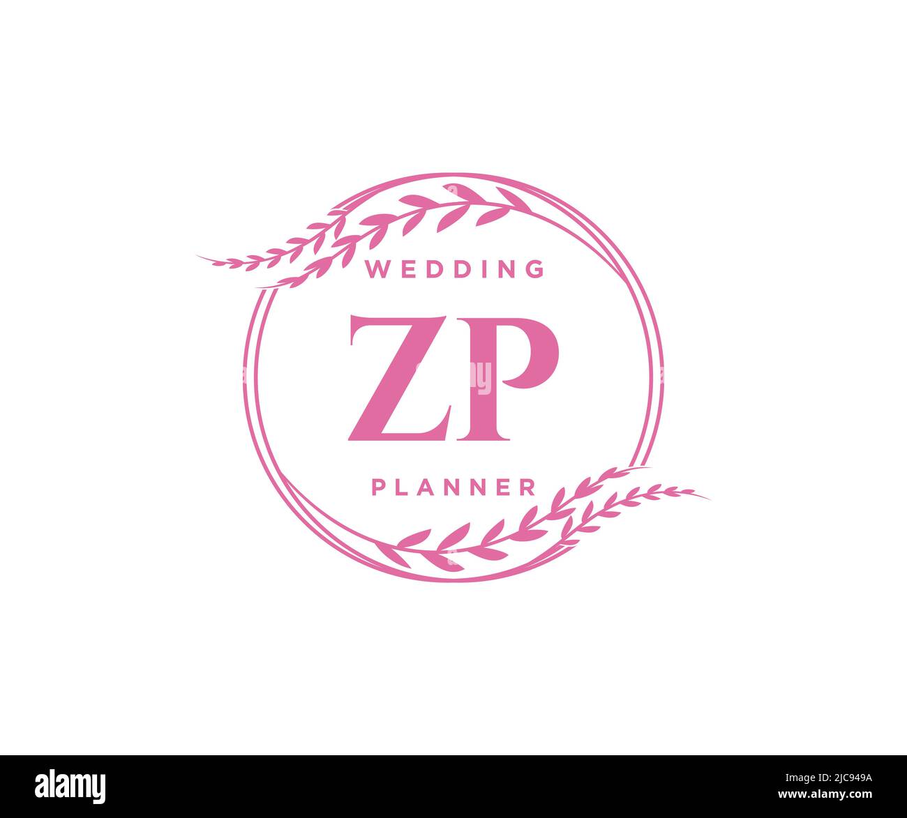 ZP Initials letter Wedding monogram logos collection, hand drawn modern minimalistic and floral ...