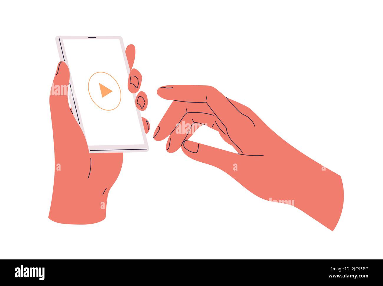 Smartphone in hand. Vector illustration Stock Vector Image & Art - Alamy