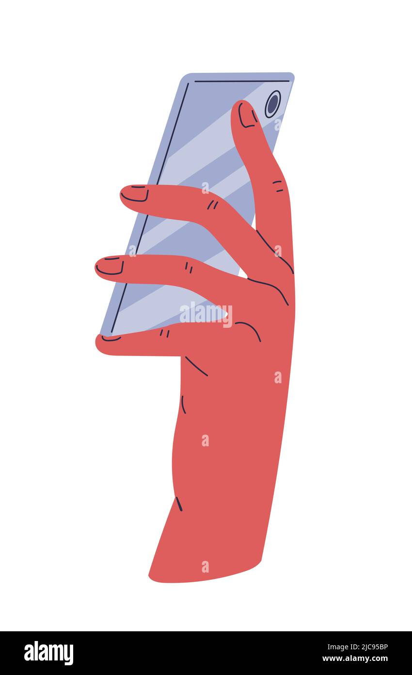 Smartphone in hand. Vector illustration Stock Vector Image & Art - Alamy