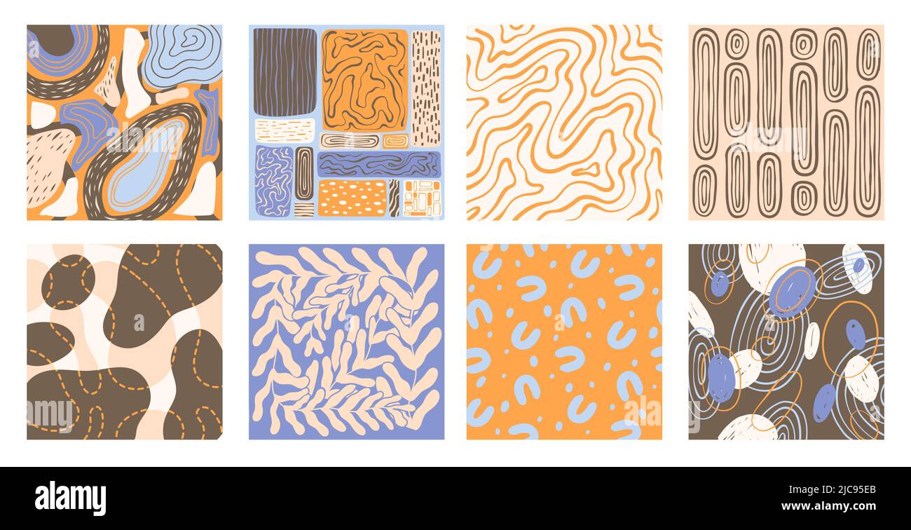 Set of patterns. Hand drawn various shapes vector illustration Stock ...