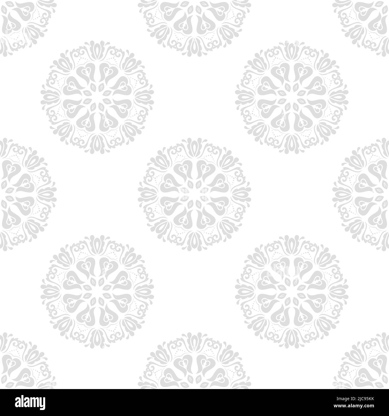 Classic seamless vector pattern. Damask orient light silver ornament ...