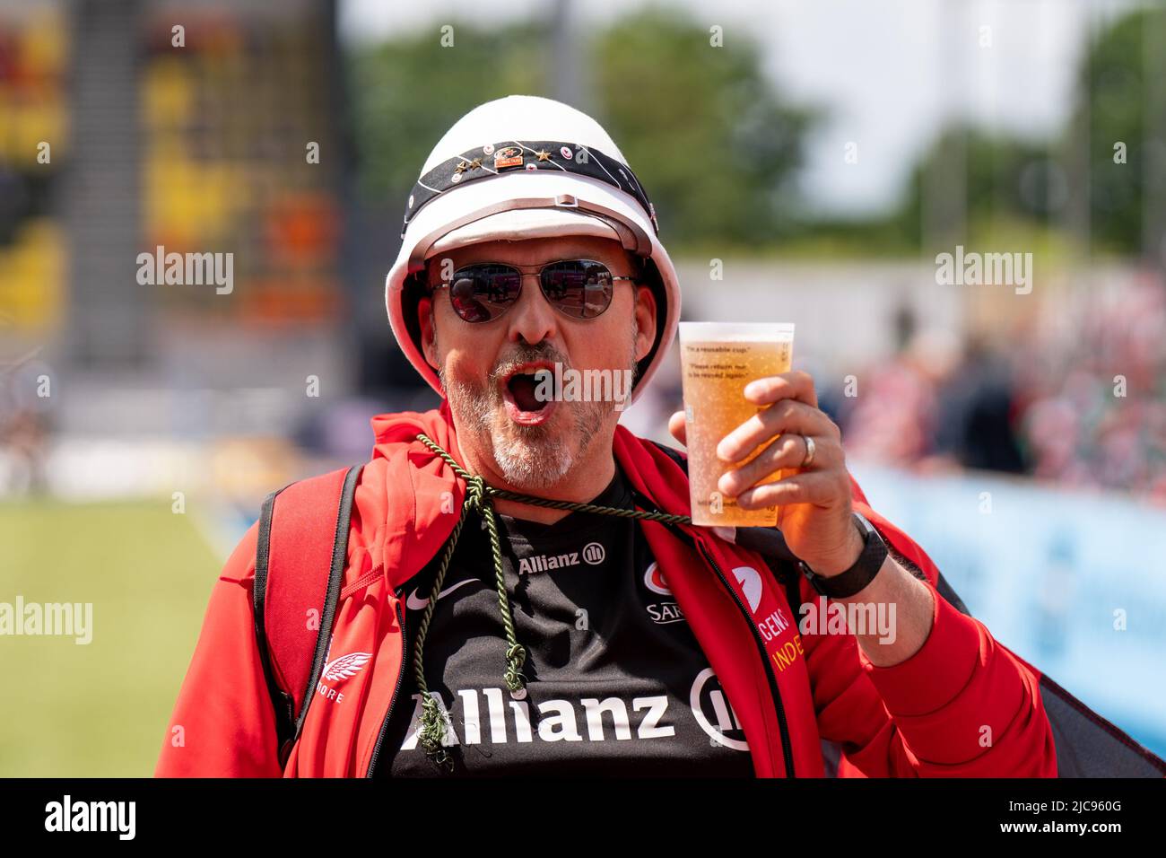 Saracens fans enjoying the day Stock Photo - Alamy