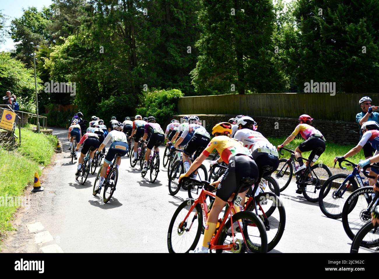 Women's Tour Race Stage six coming in to the village of Hook Norton ...