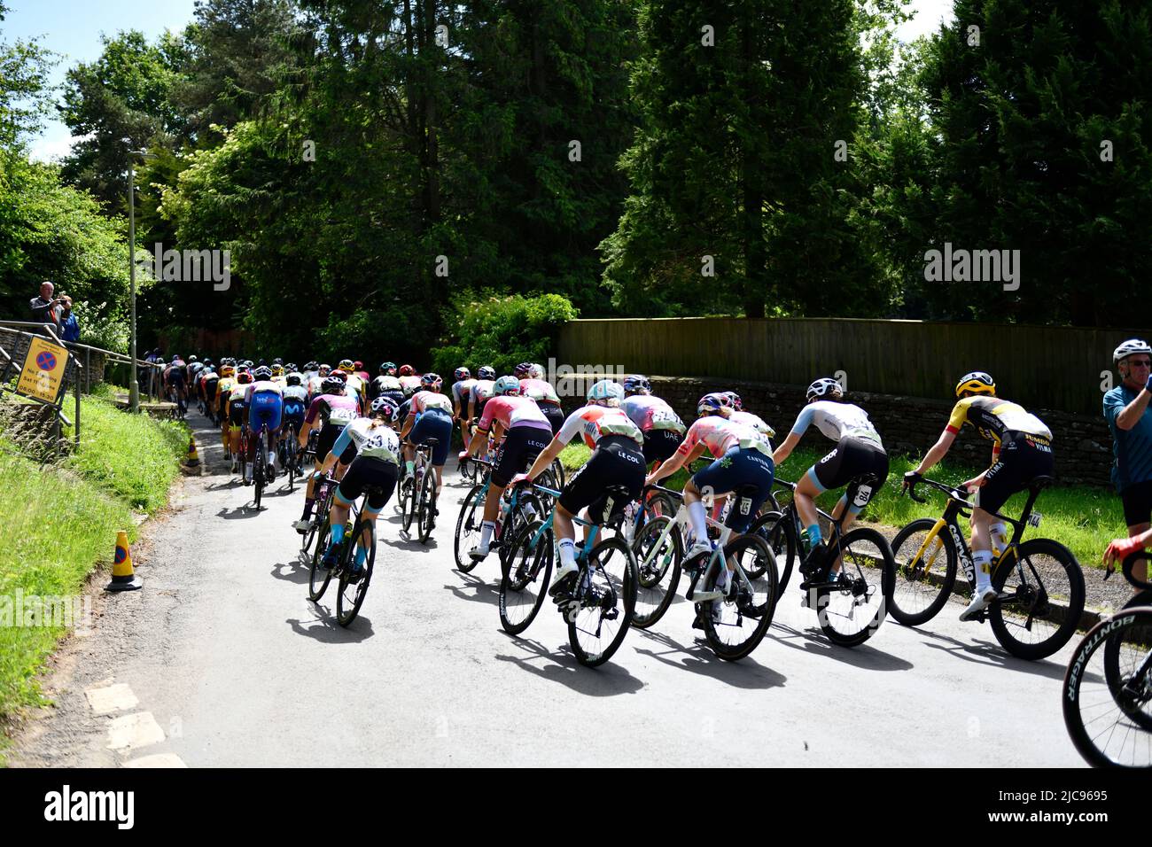Women's Tour Race Stage six coming in to the village of Hook Norton ...