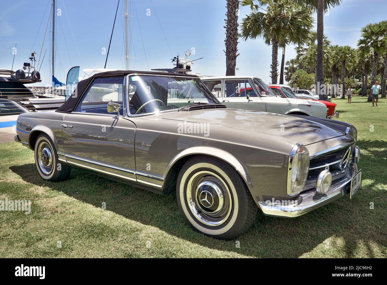 Mercedes 230 SL convertible coupe. 60's German classic car Stock Photo ...