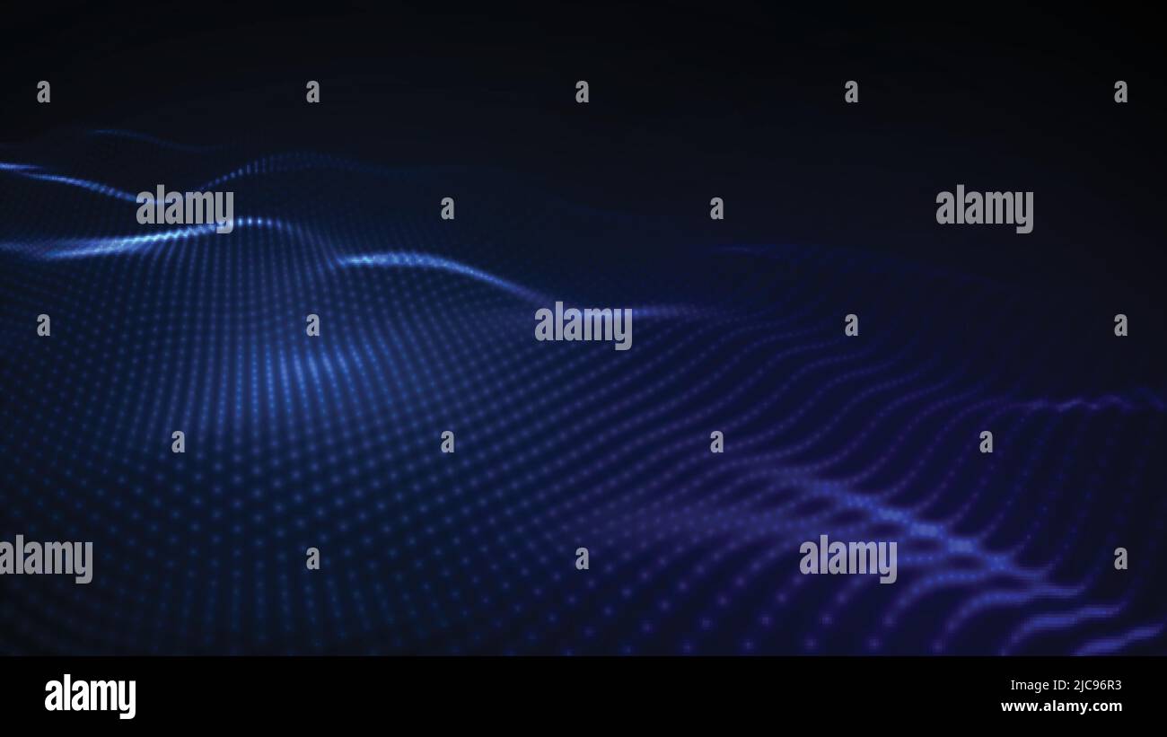 glowing abstract digital wave particles. Futuristic vector illustration. HUD element. Technology ...