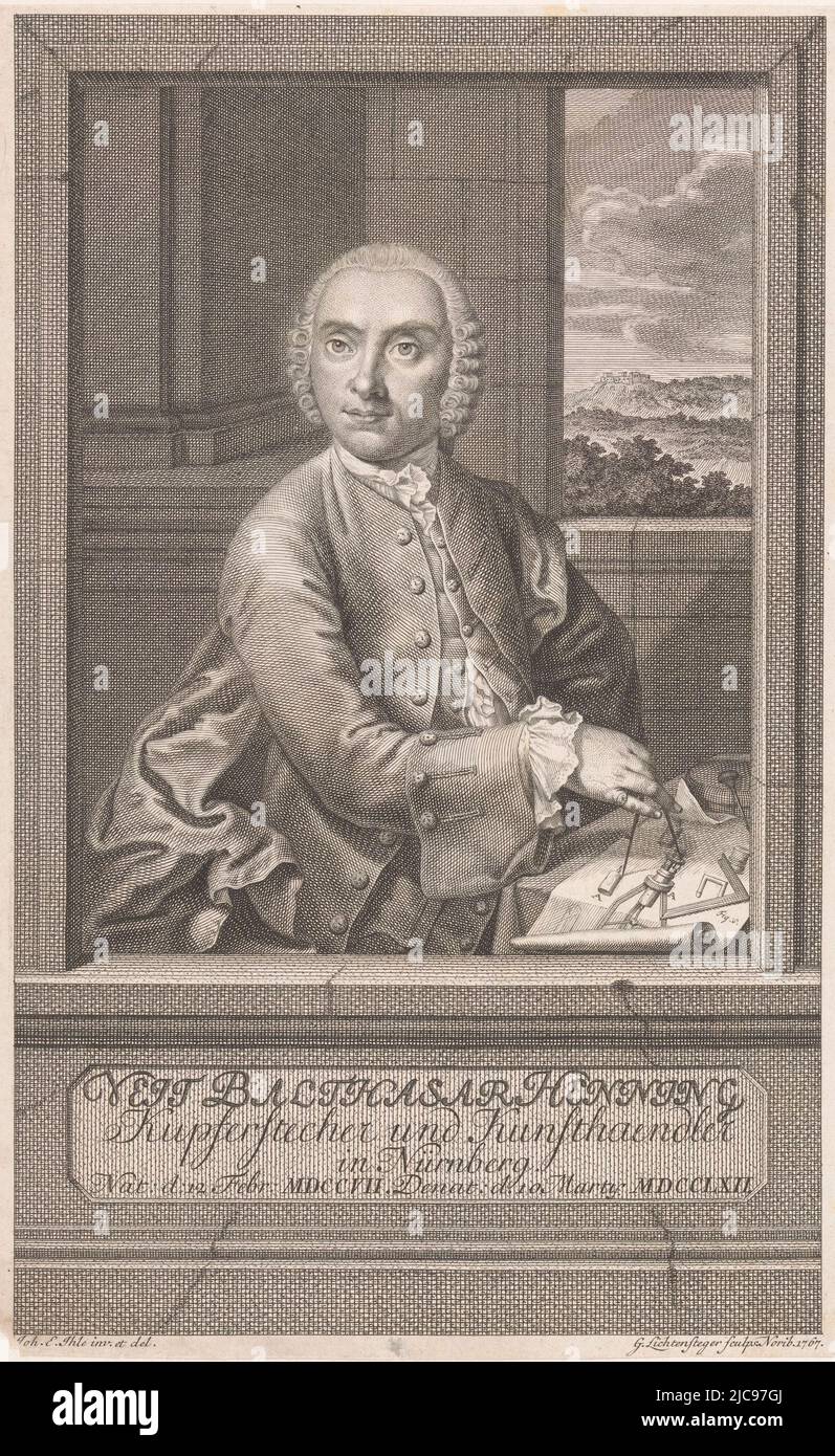 Portrait of Veit Balthasar Henning, print maker: Georg Lichtensteger ...