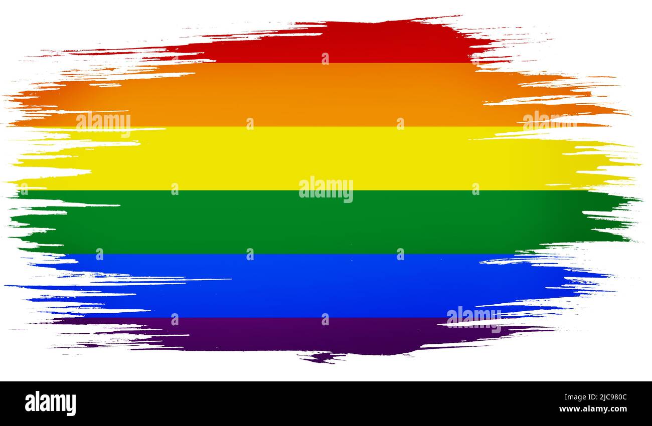 colorful hand-drawn brush strokes painted national country flag of lgbt ...