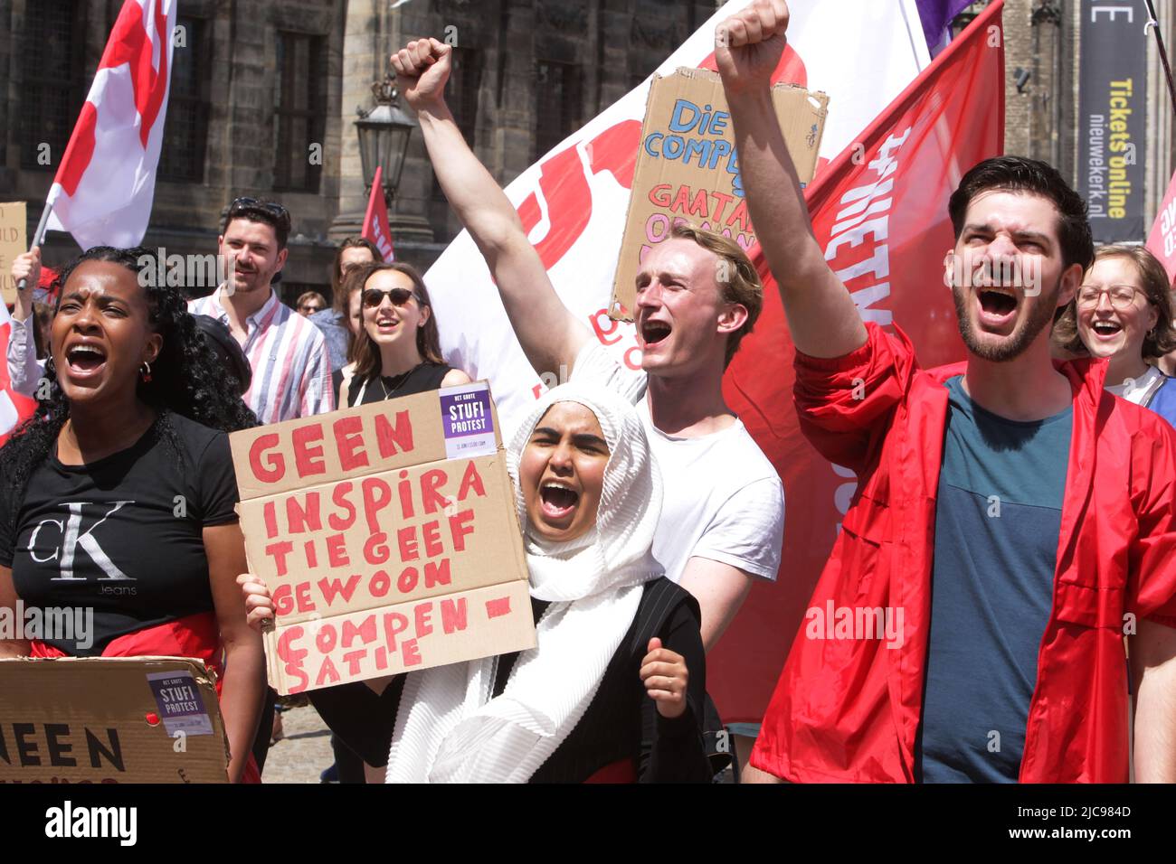 Dutch students take part during the nationwide student protest at the ...
