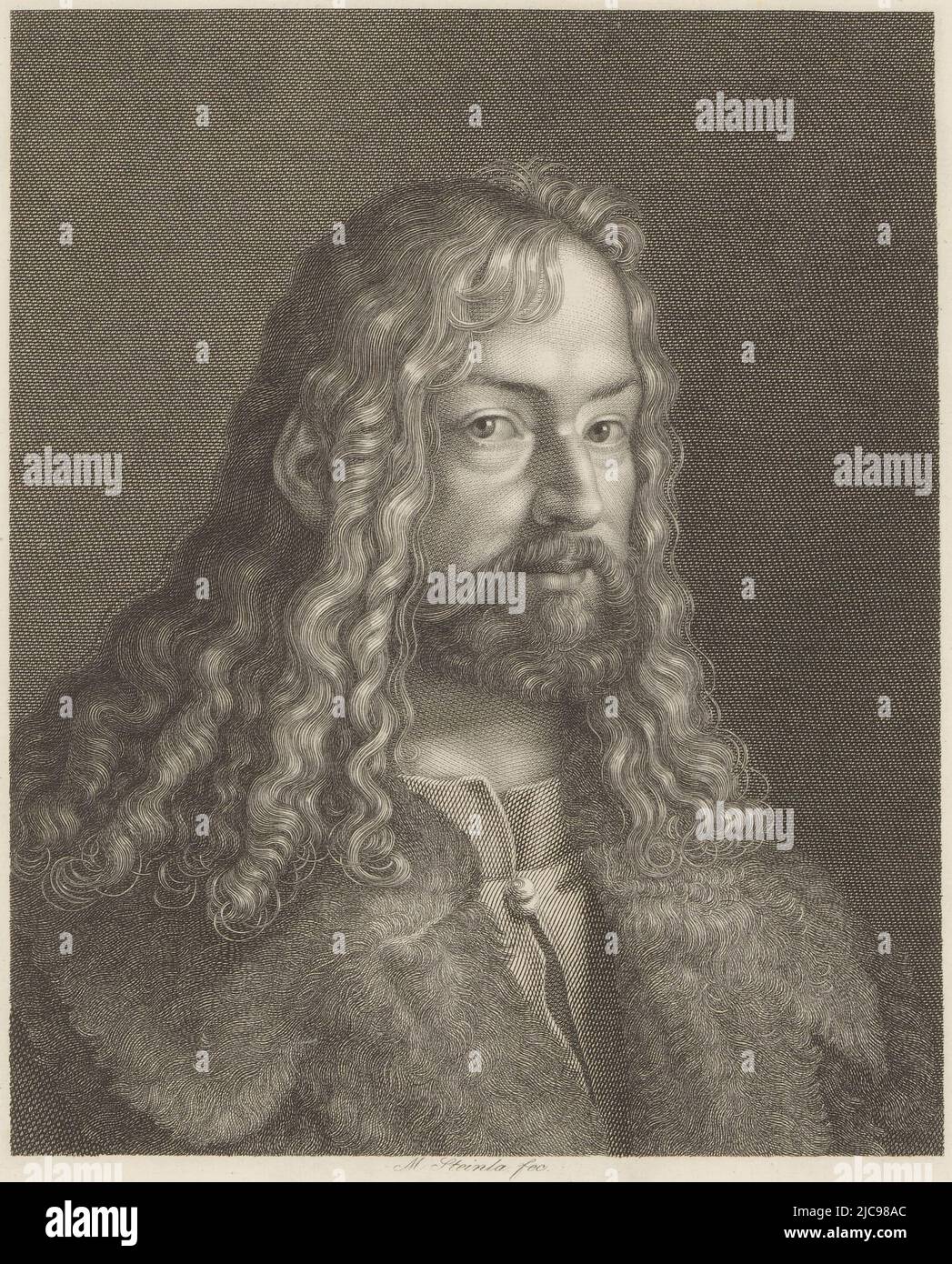 Portrait of Albrecht D, print maker: Moritz Steinla, (mentioned on ...