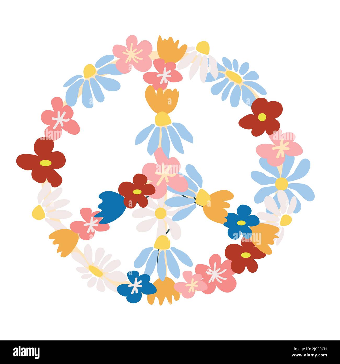 Pacific symbol. Traditional flower crown. Peace in the world. Editable ...