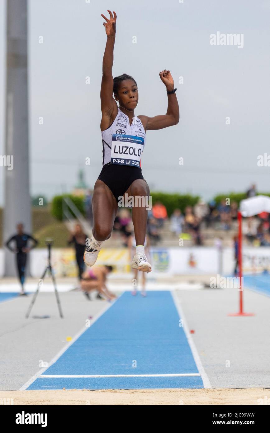 Maryse Luzolo of Germany, winner of long jump women competition at the ...