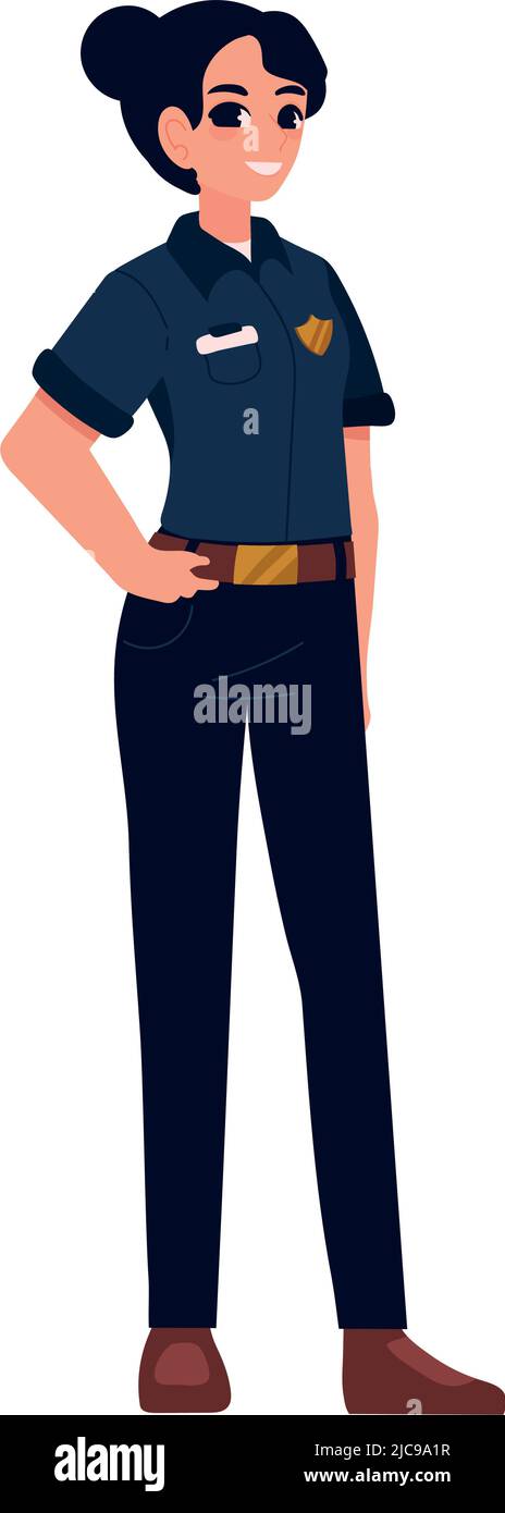 Isolated girl police officer Stock Vector Images - Alamy