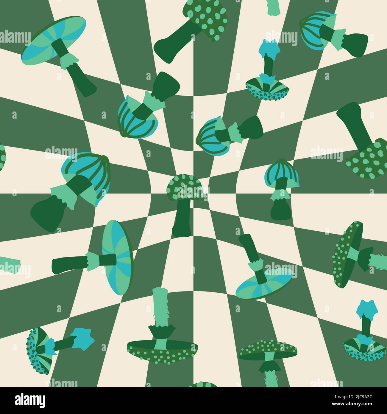 Magic psychedelic drug mushrooms seamless pattern. Psychedelic ...