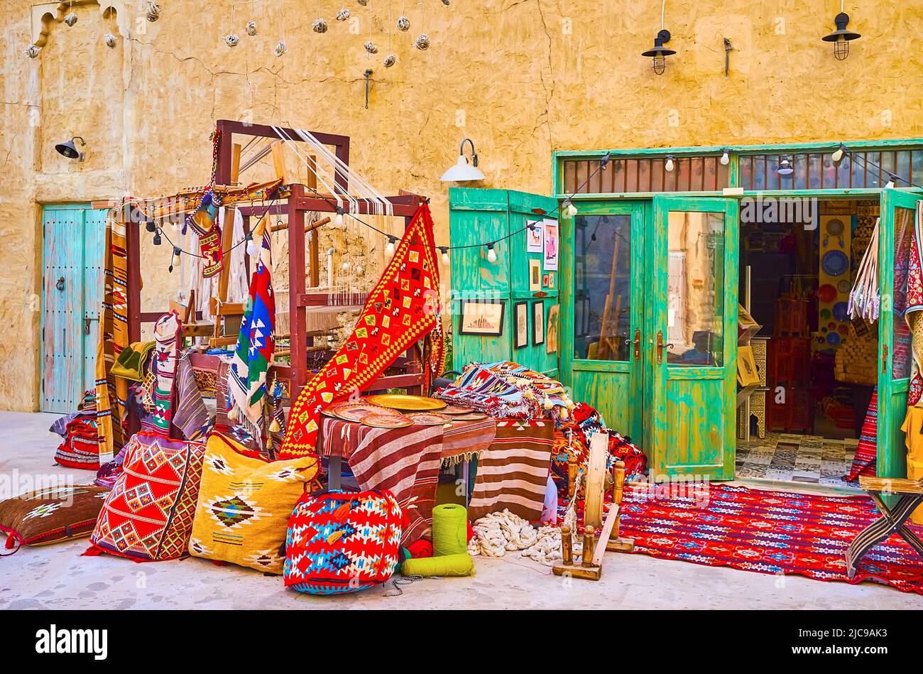 The colorful carpets, rugs, pillows and other handmade items at the ...