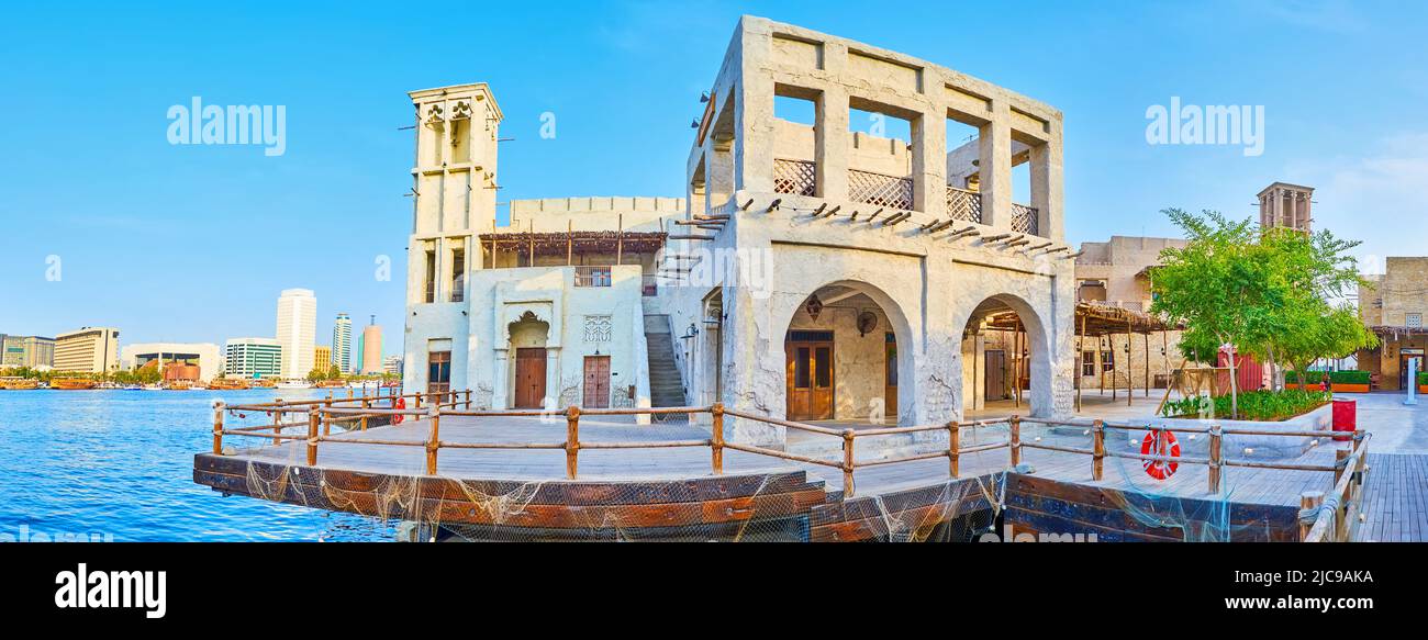 Panorama of historic adobe houses of Al Seef neighborhood with ...