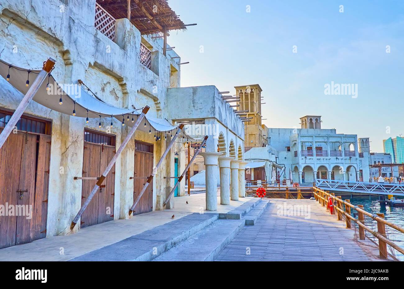 Walk the scenic quay of Dubai Creek and enjoy the medieval-like adobe ...