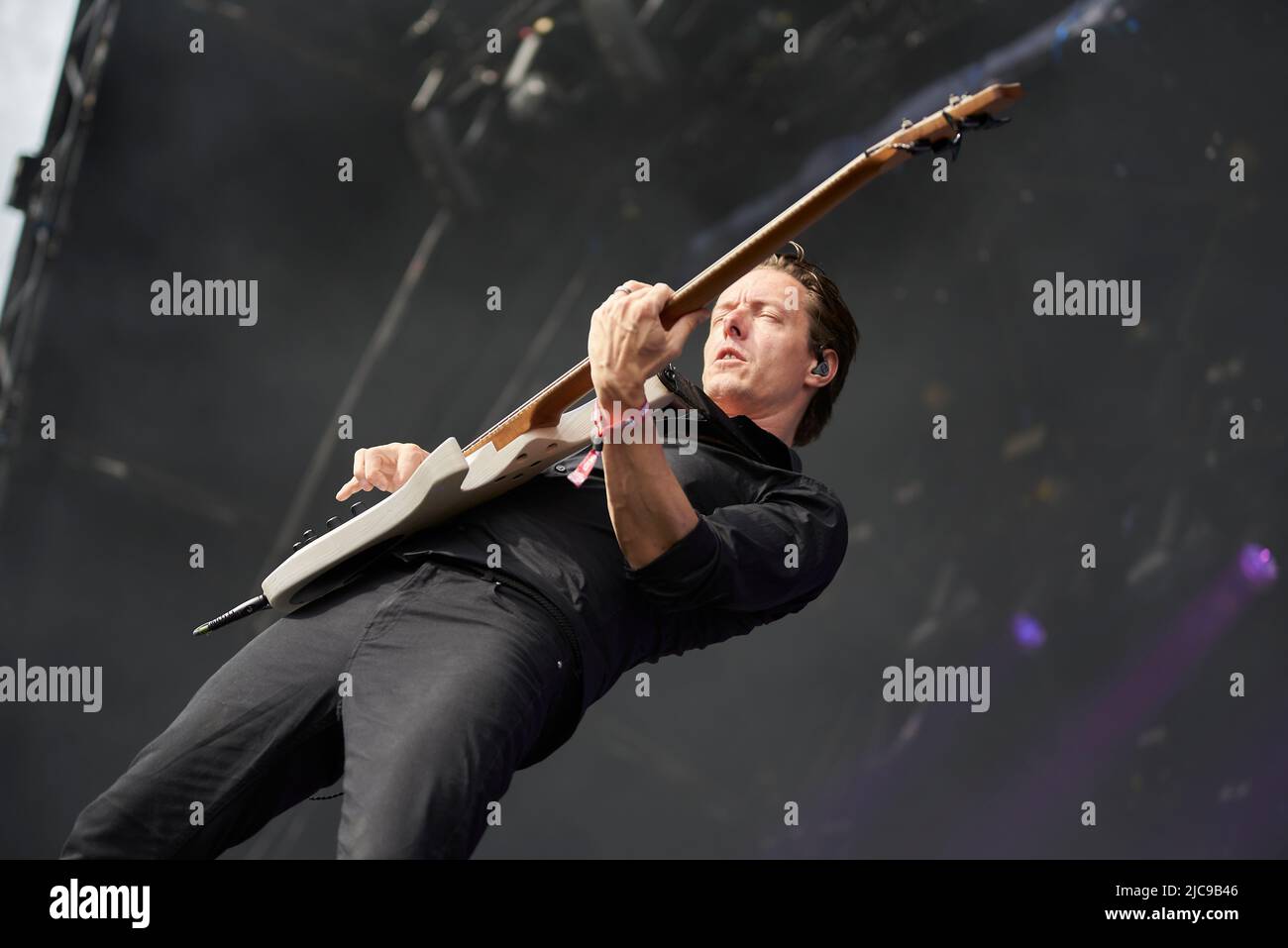 Amos Williams of TesseracT Performs at Bloodstock Festival, Catton Park ...