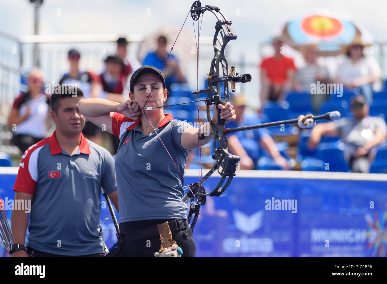 Yesim Bostan (Compound Mixed Turkey) during the European Archery ...