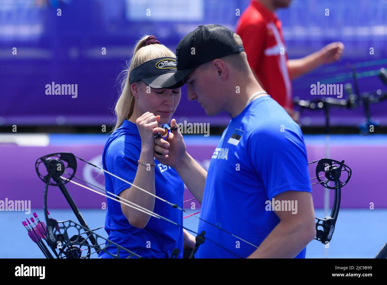 Compound mixed team Estonia Lisell Jaatma and Robin Jaatma during the ...